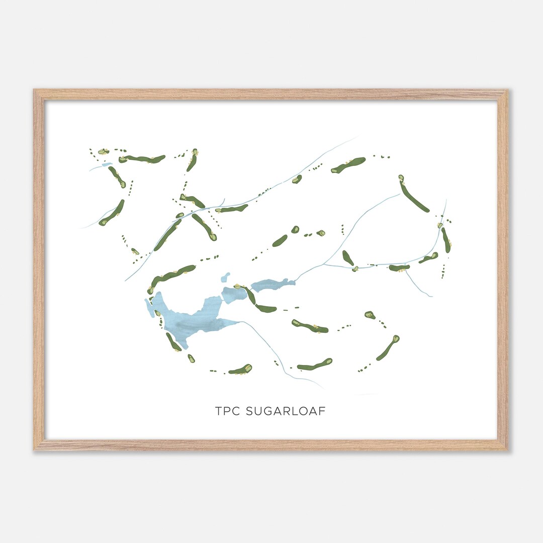 TPC Sugarloaf in Duluth, Georgia - Modern Watercolor Map | Golfer Gift ...