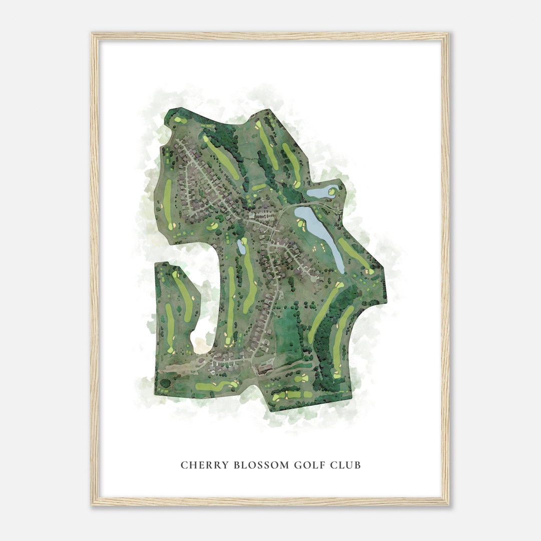 Cherry Blossom Golf Club, Kentucky - Classic Watercolor Map | Golfer ...