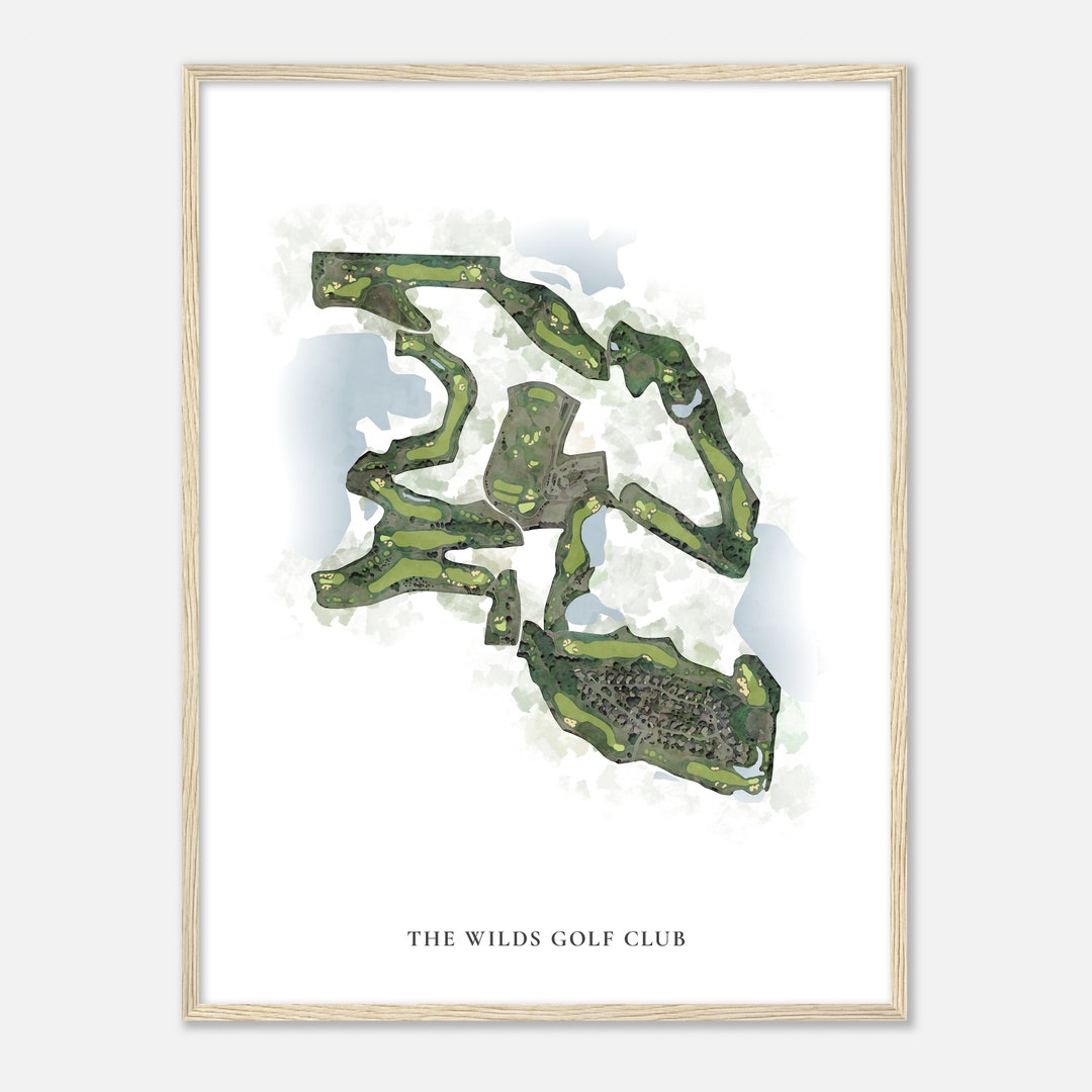 The Wilds Golf Club, Minnesota - Classic Watercolor Map | Golfer Gift ...