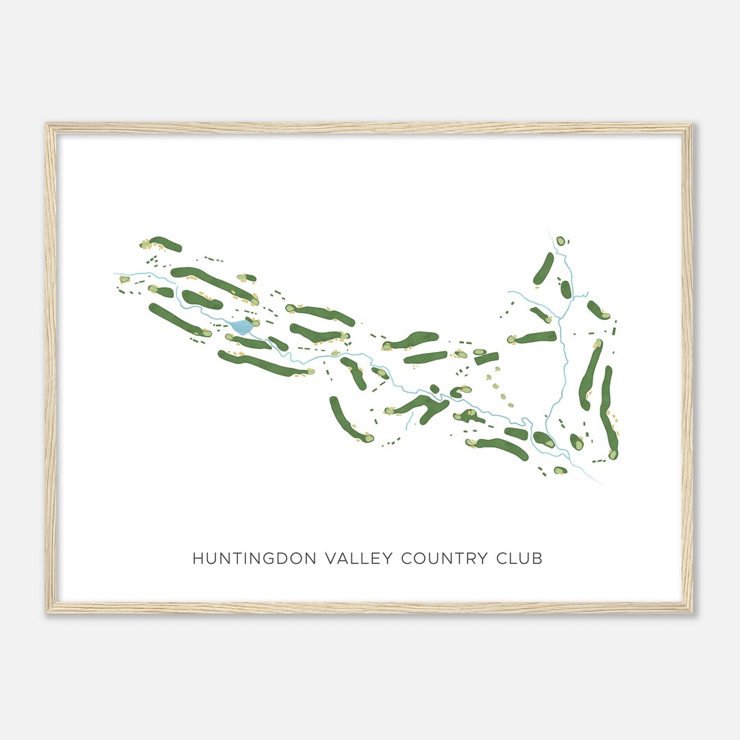 Huntingdon Valley Country Club, Pennsylvania - Modern Watercolor Map ...