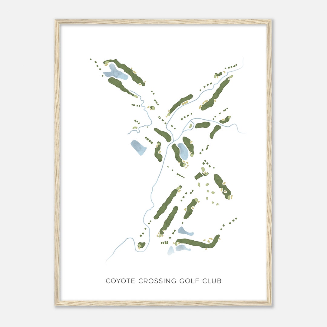 Coyote Crossing Golf Club, Indiana - Modern Watercolor Map | Golfer ...