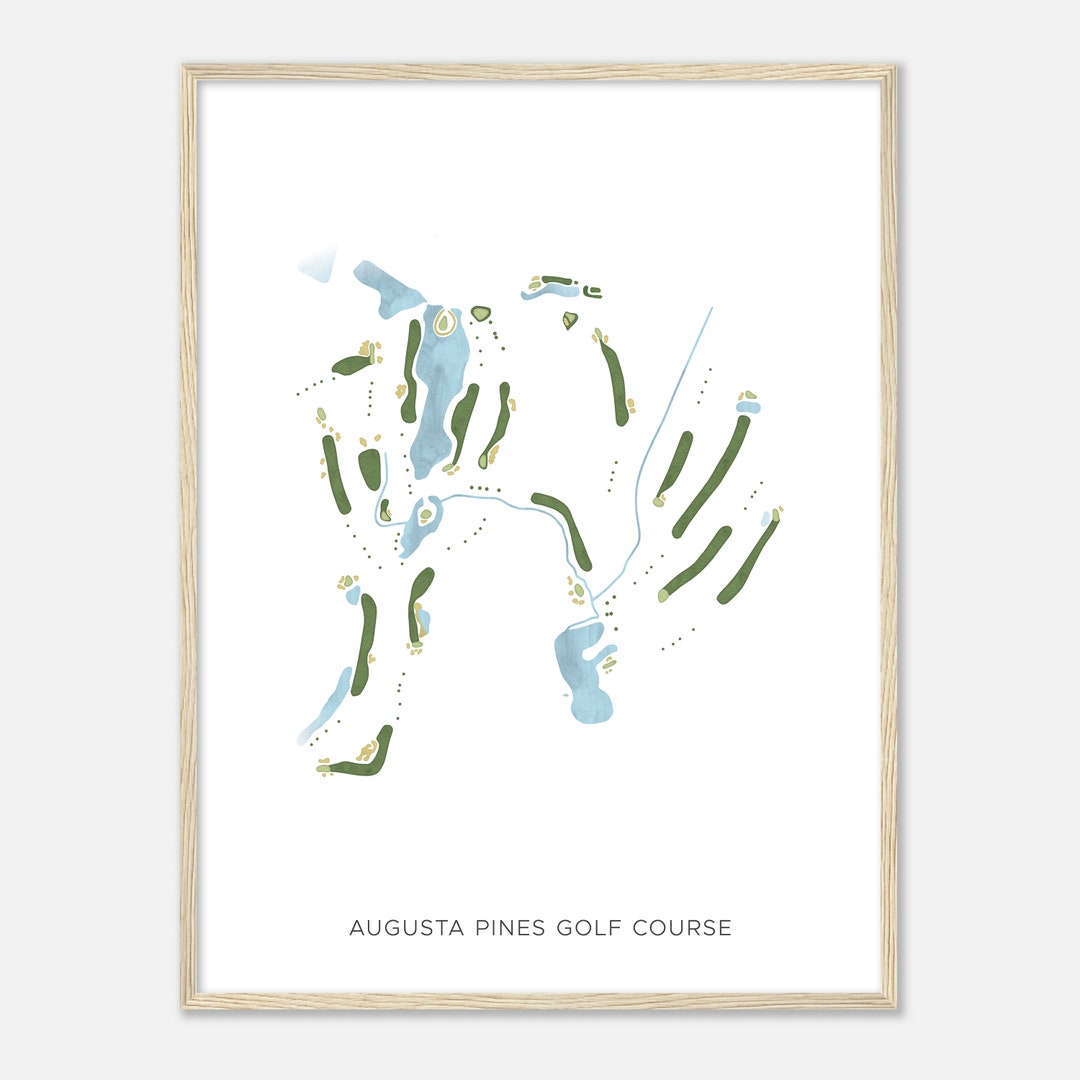 Augusta Pines Golf Course, Texas - Modern Watercolor Map | Golfer Gift ...