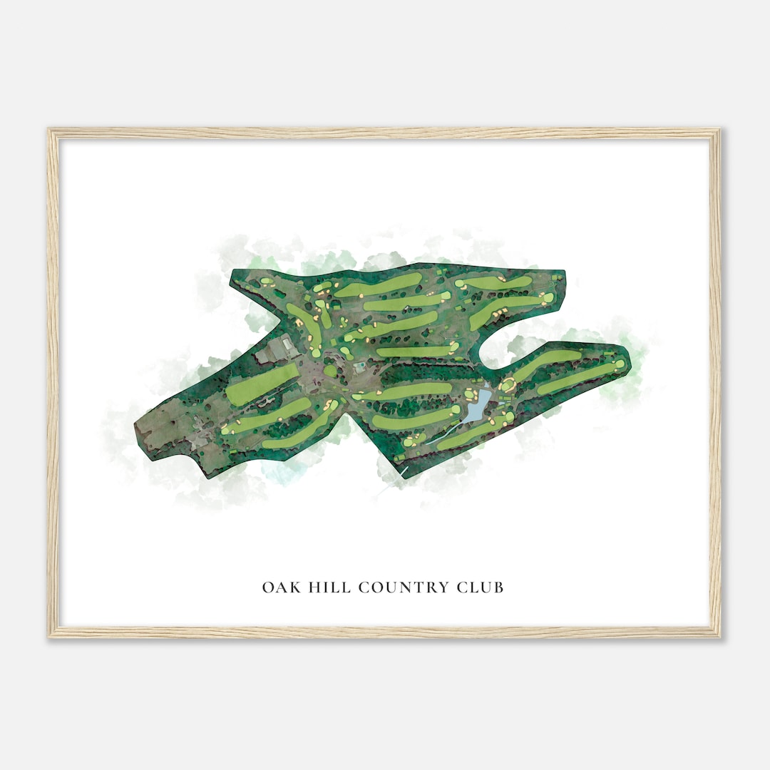 Oak Hill Country Club, Massachusetts - Classic Watercolor Map | Golfer ...
