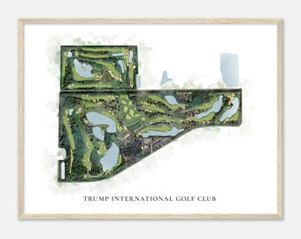Trump National Jupiter, Florida - Modern Watercolor Map | Golfer Gift ...