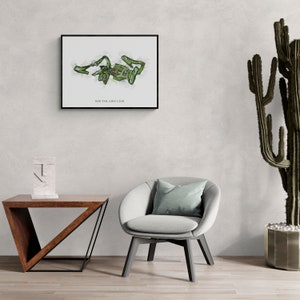 Red Tail Golf Club, Ohio - Classic Watercolor Map | Golfer Gift, Golf ...