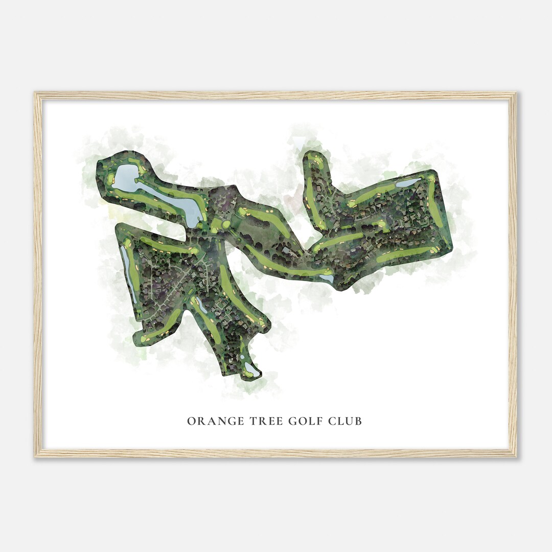 Orange Tree Golf Club, Florida - Classic Watercolor Map | Golfer Gift ...