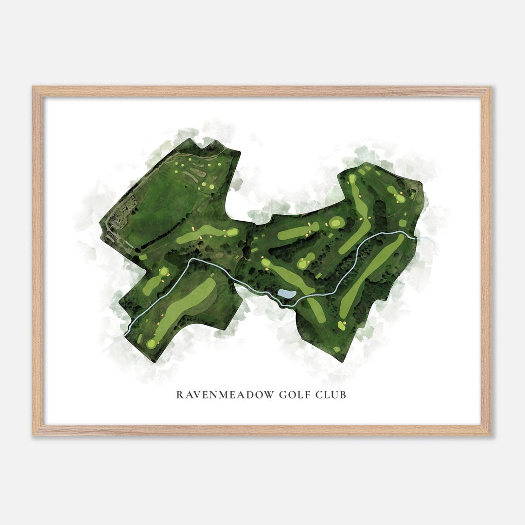 Ravenmeadow Golf Club in Claines, England - Classic Watercolor Map ...
