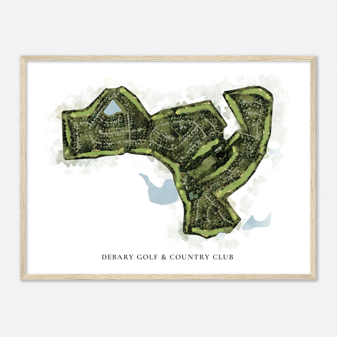 Debary Golf & Country Club, Florida - Classic Watercolor Map | Golfer ...