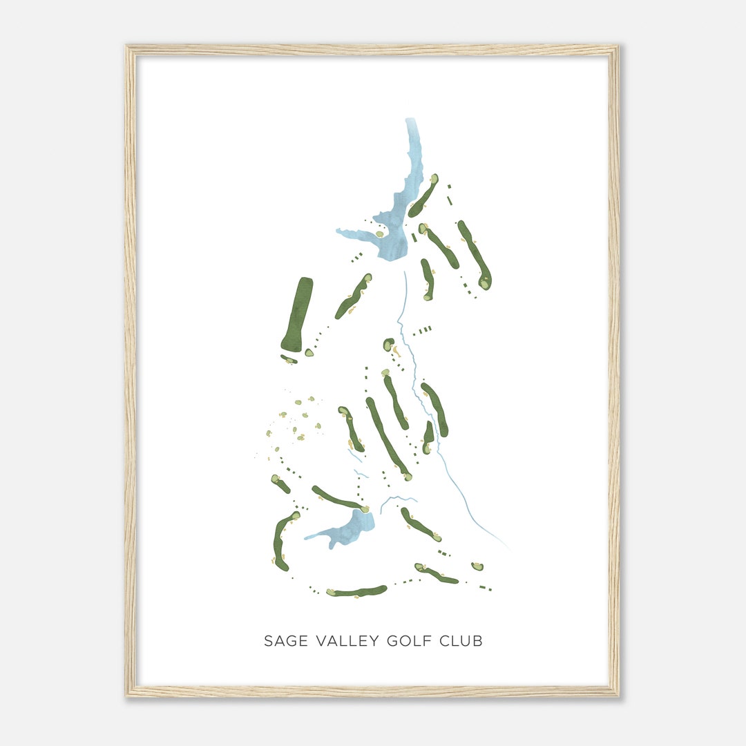 Sage Valley Golf Club, South Carolina - Modern Watercolor Map | Golfer ...