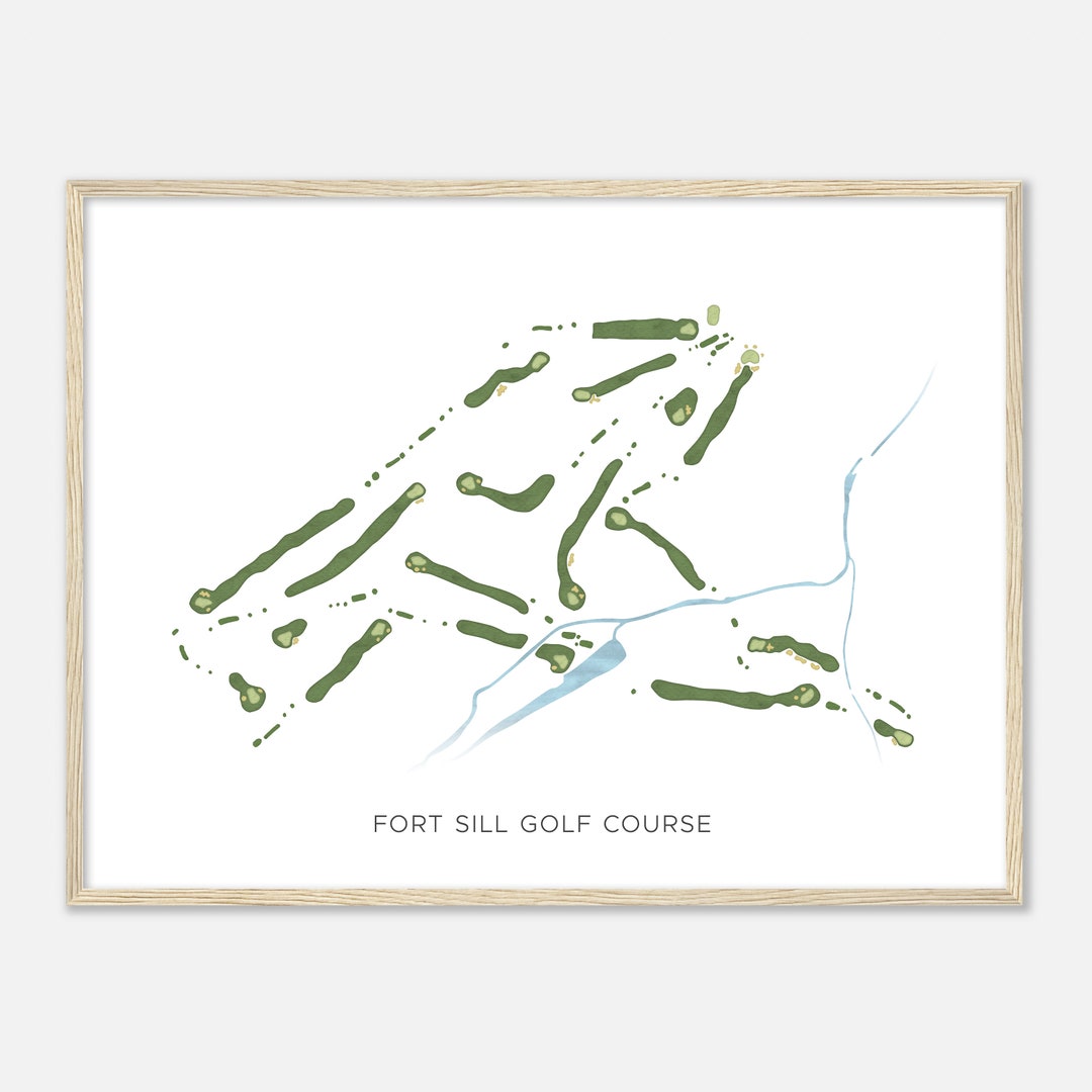 Fort Sill Golf Course, Oklahoma - Modern Watercolor Map | Golfer Gift ...