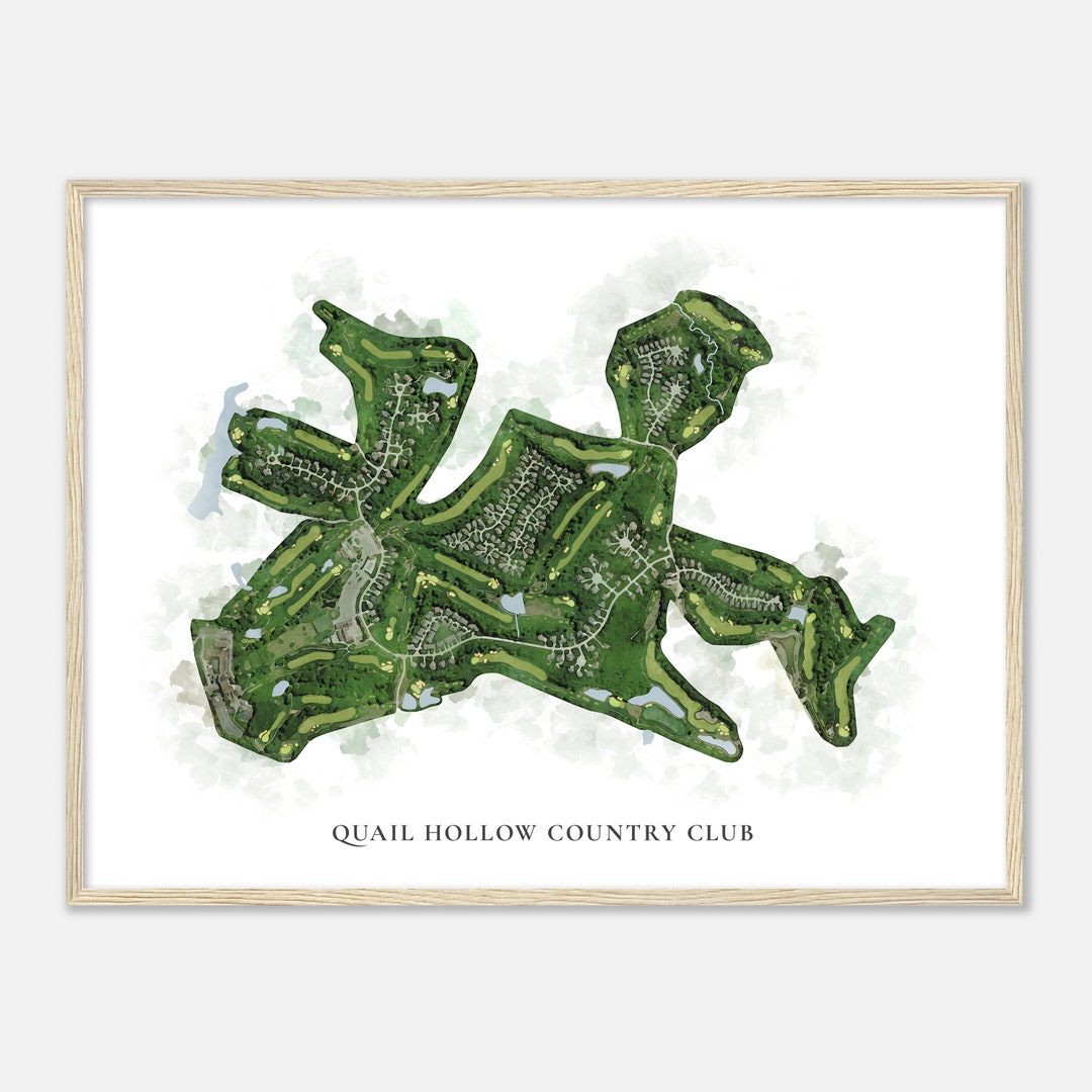 Quail Hollow Country Club, Ohio - Classic Watercolor Map | Golfer Gift ...