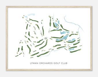 Oak Hill Country Club, Massachusetts Classic Watercolor Map Golfer Gift ...