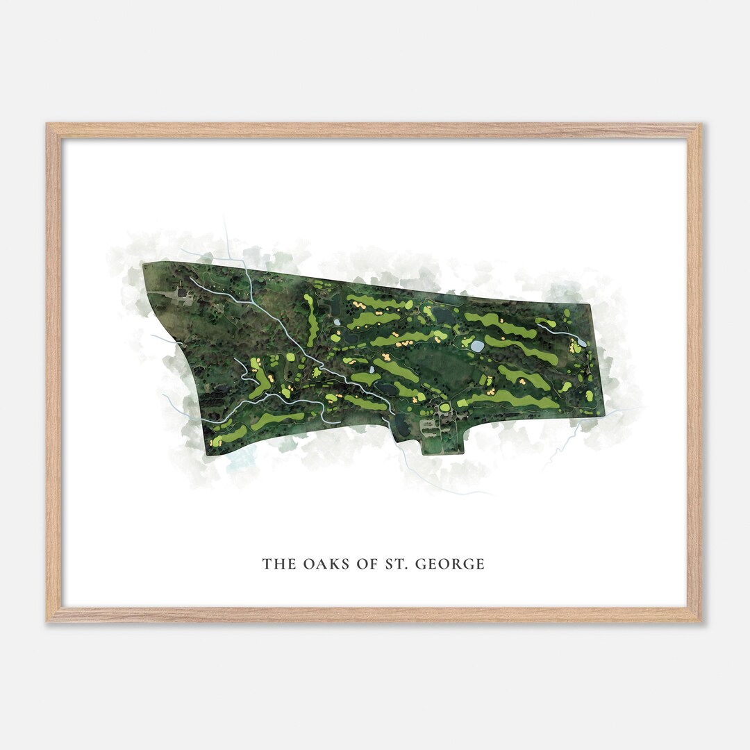 The Oaks of St. George in , Canada - Classic Watercolor Map | Golfer ...