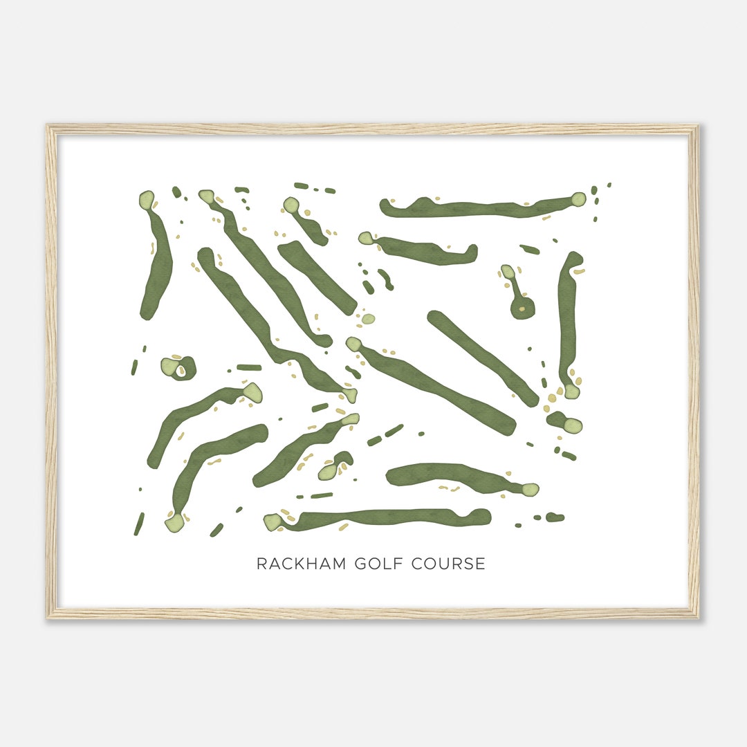 Rackham Golf Course, Michigan - Modern Watercolor Map | Golfer Gift ...