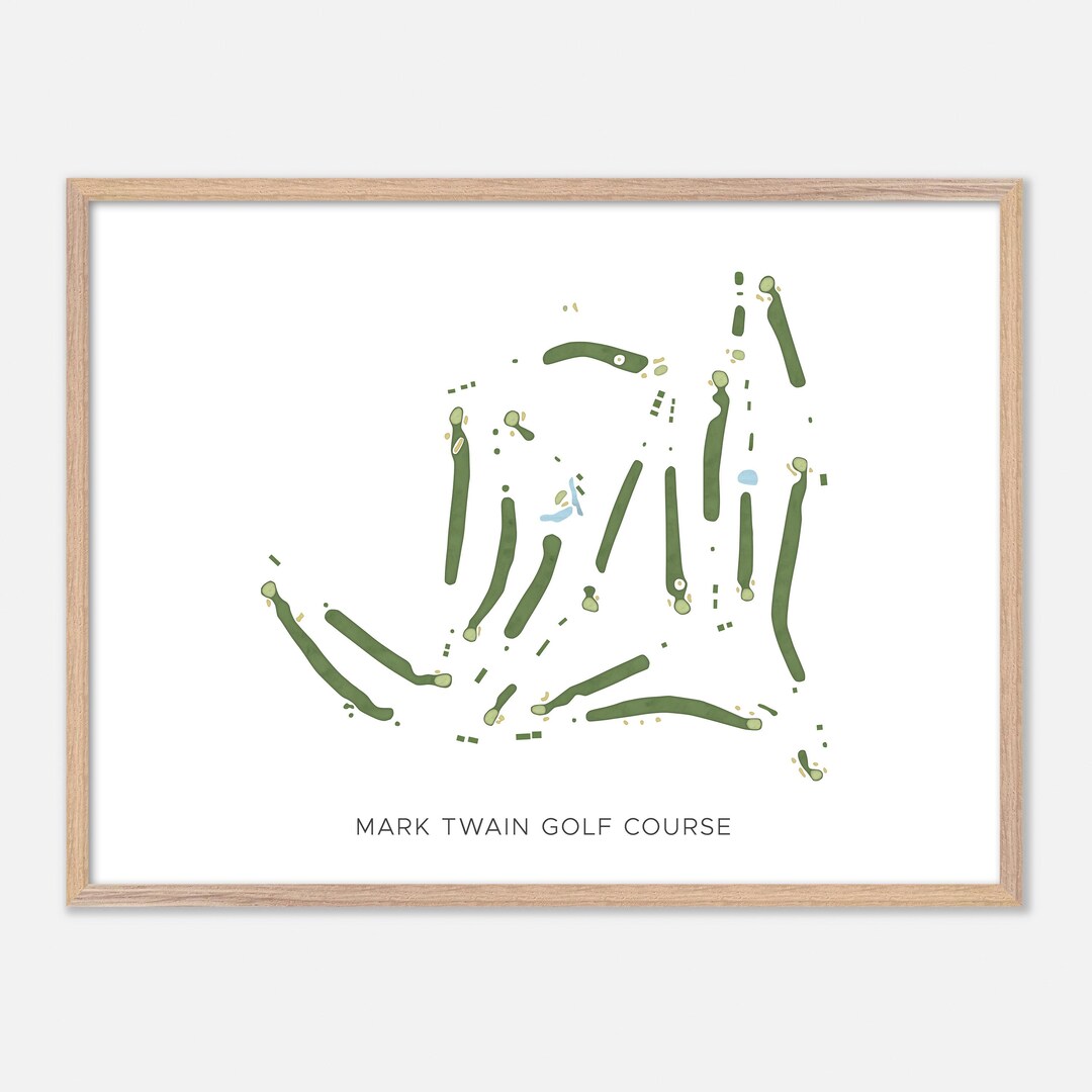 Mark Twain Golf Course in Elmira, New York - Modern Watercolor Map ...