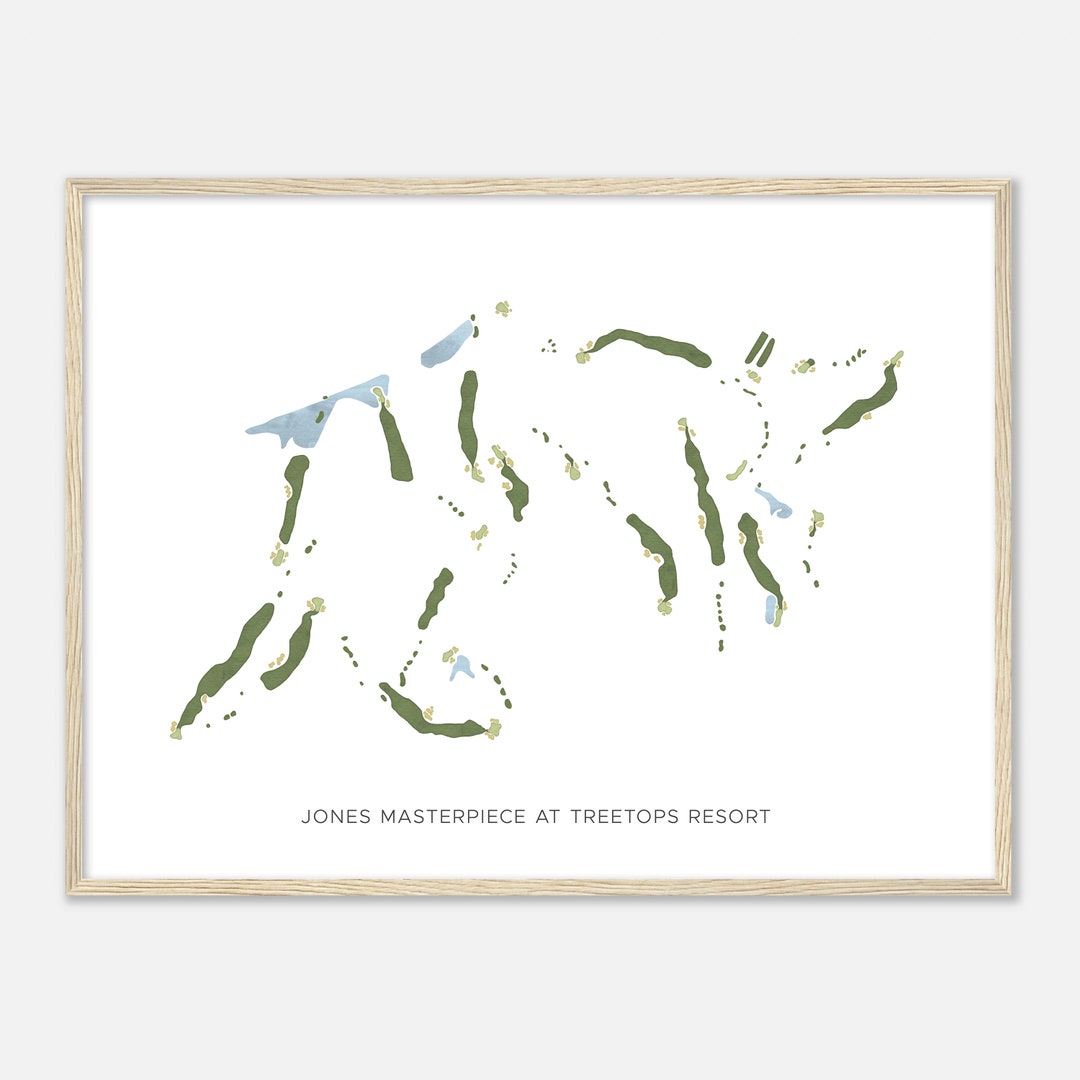 Jones Masterpiece at Treetops Resort, Michigan - Modern Watercolor Map ...