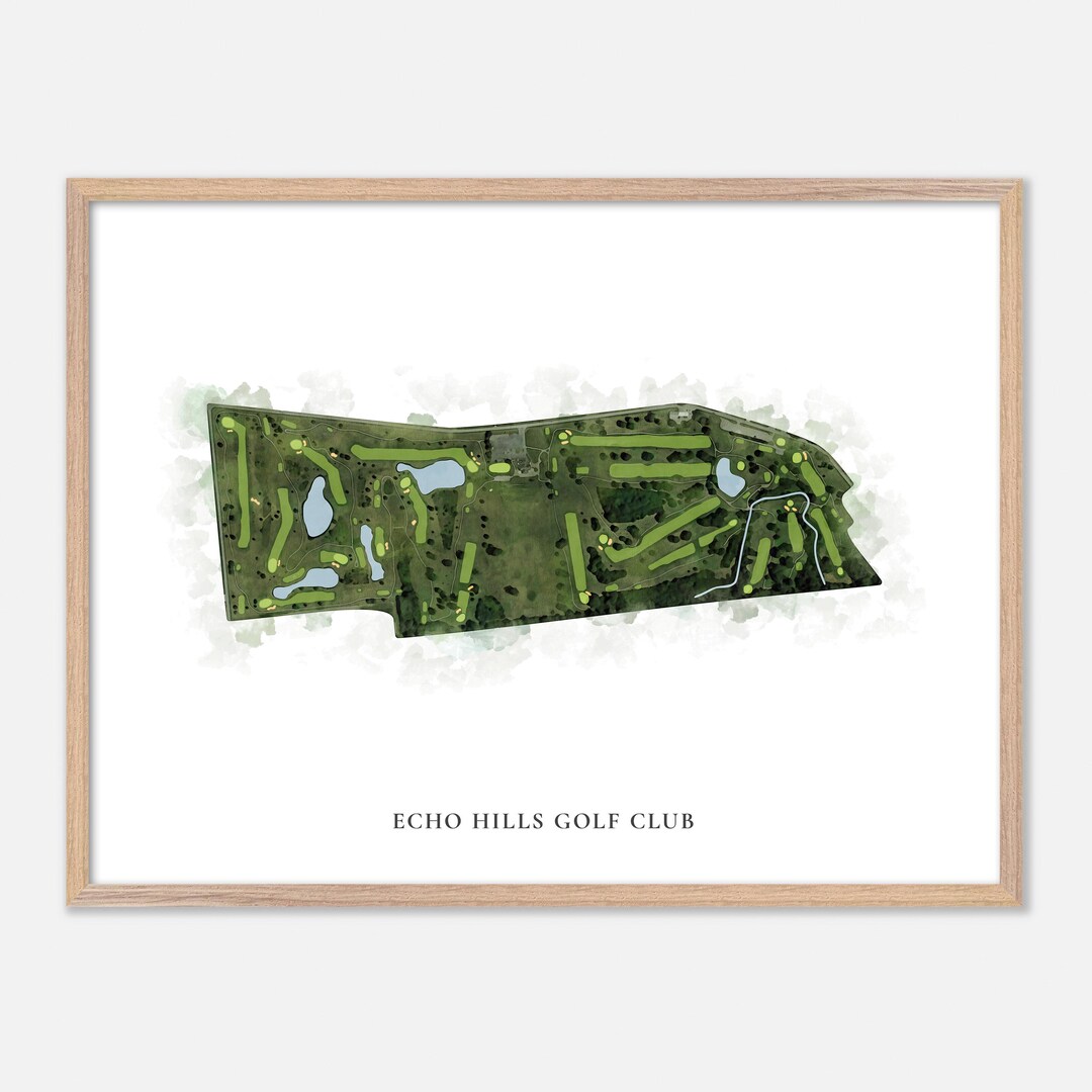Echo Hills Golf Club in Piqua, Ohio - Classic Watercolor Map | Golfer ...
