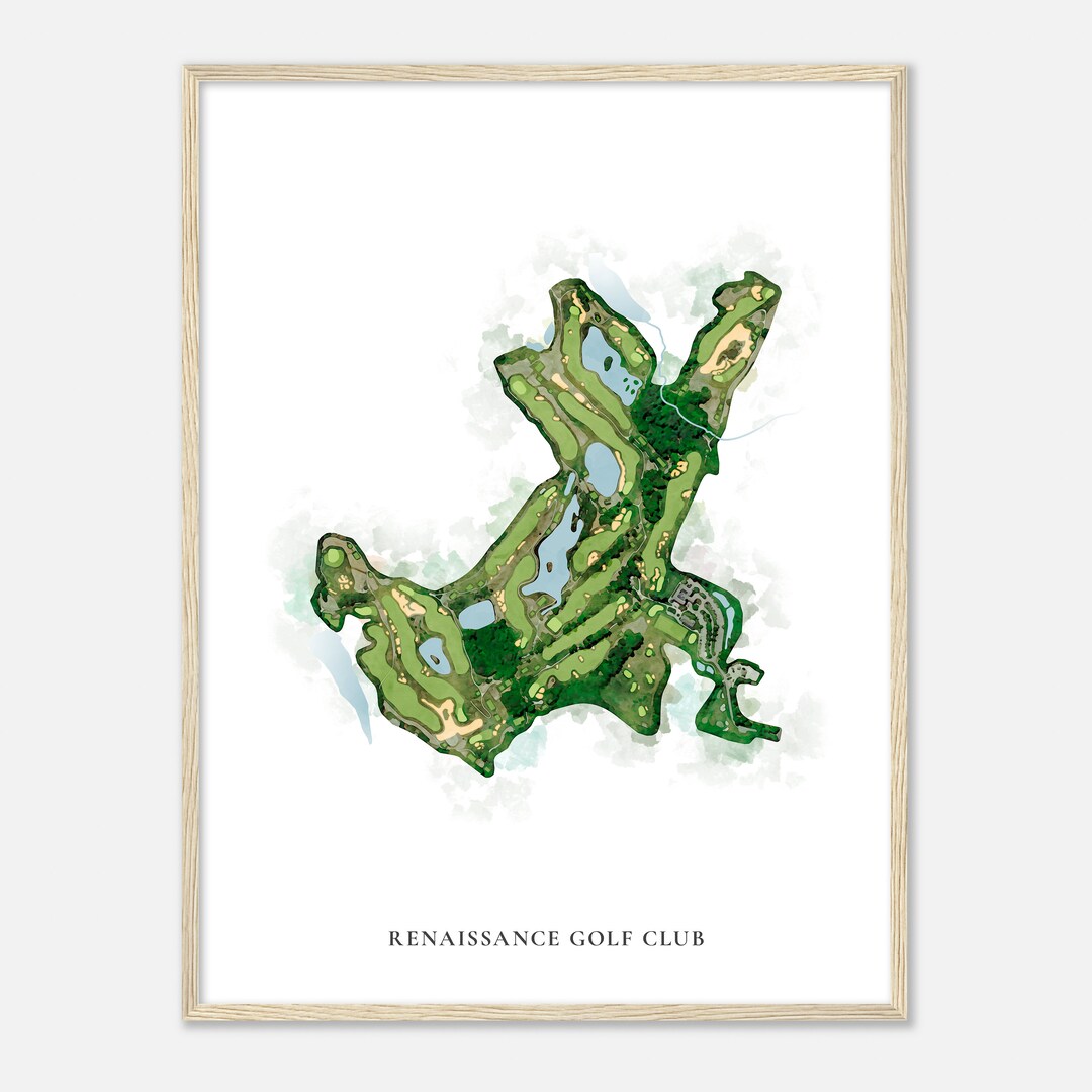 Renaissance Golf Club, Massachusetts - Classic Watercolor Map | Golfer ...