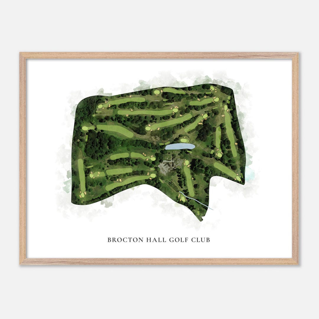 Brocton Hall Golf Club in Brocton, England - Classic Watercolor Map ...