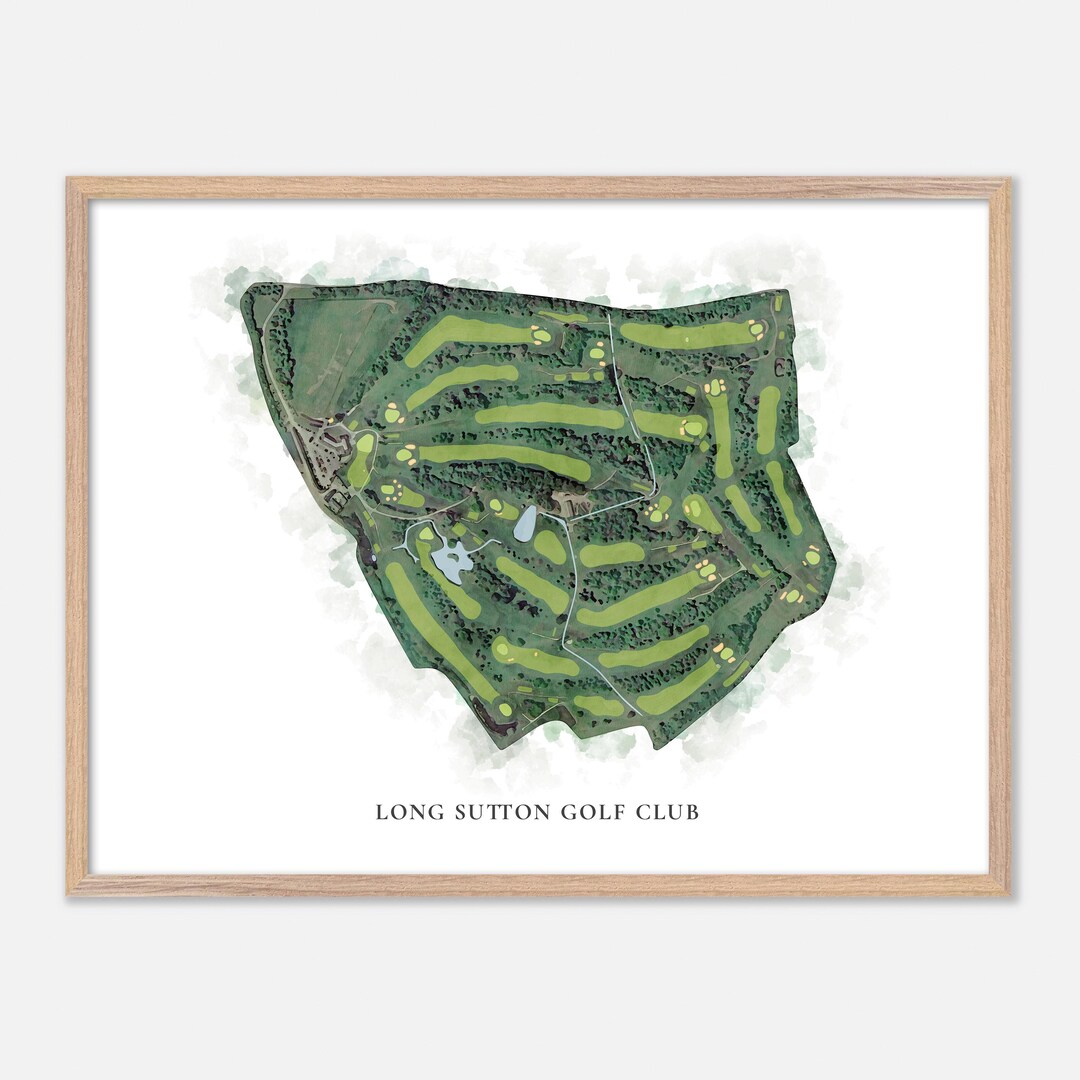 Long Sutton Golf Club in Long Load, England - Classic Watercolor Map ...