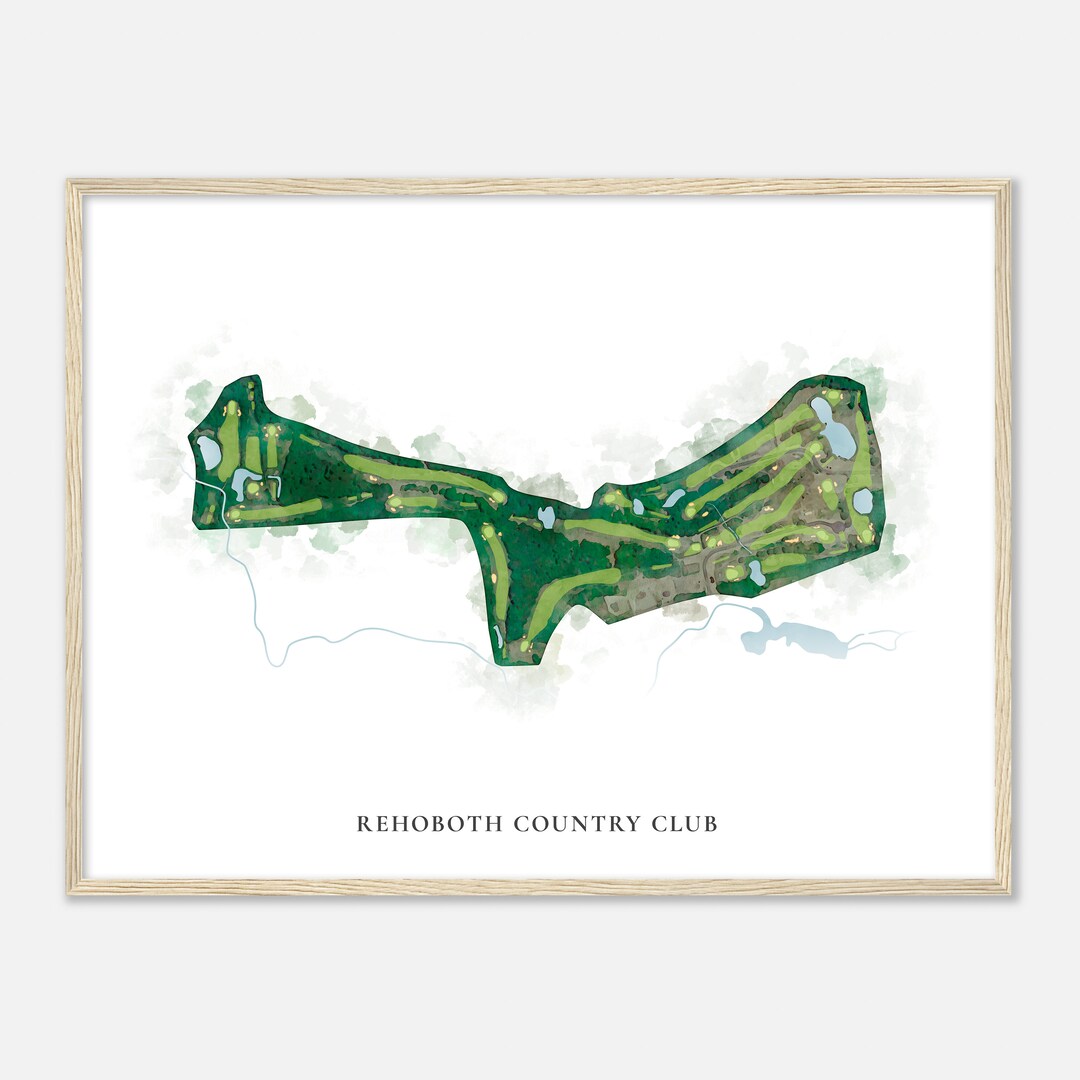 Rehoboth Country Club, Massachusetts - Classic Watercolor Map | Golfer ...