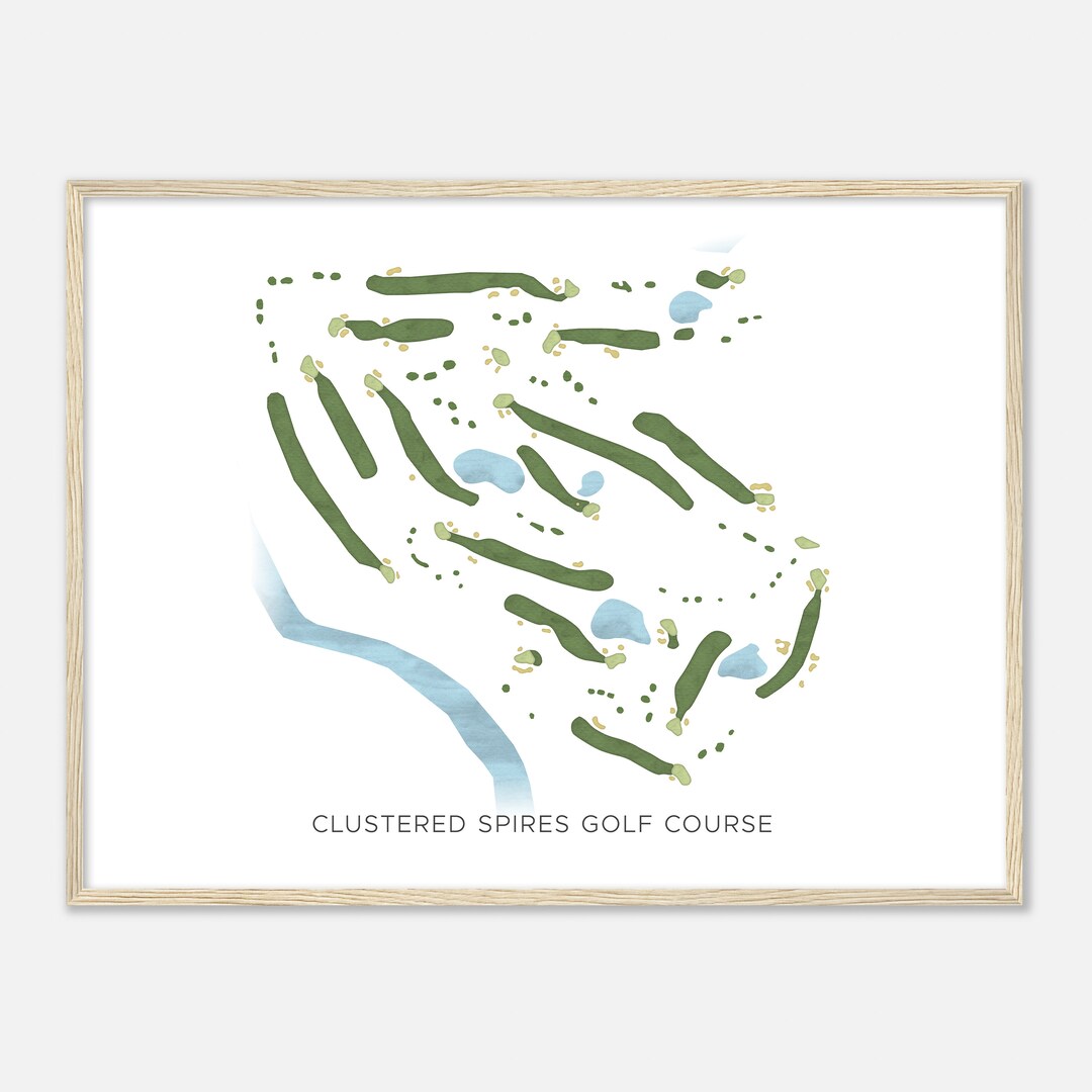 Clustered Spires Golf Course, Maryland - Modern Watercolor Map | Golfer ...