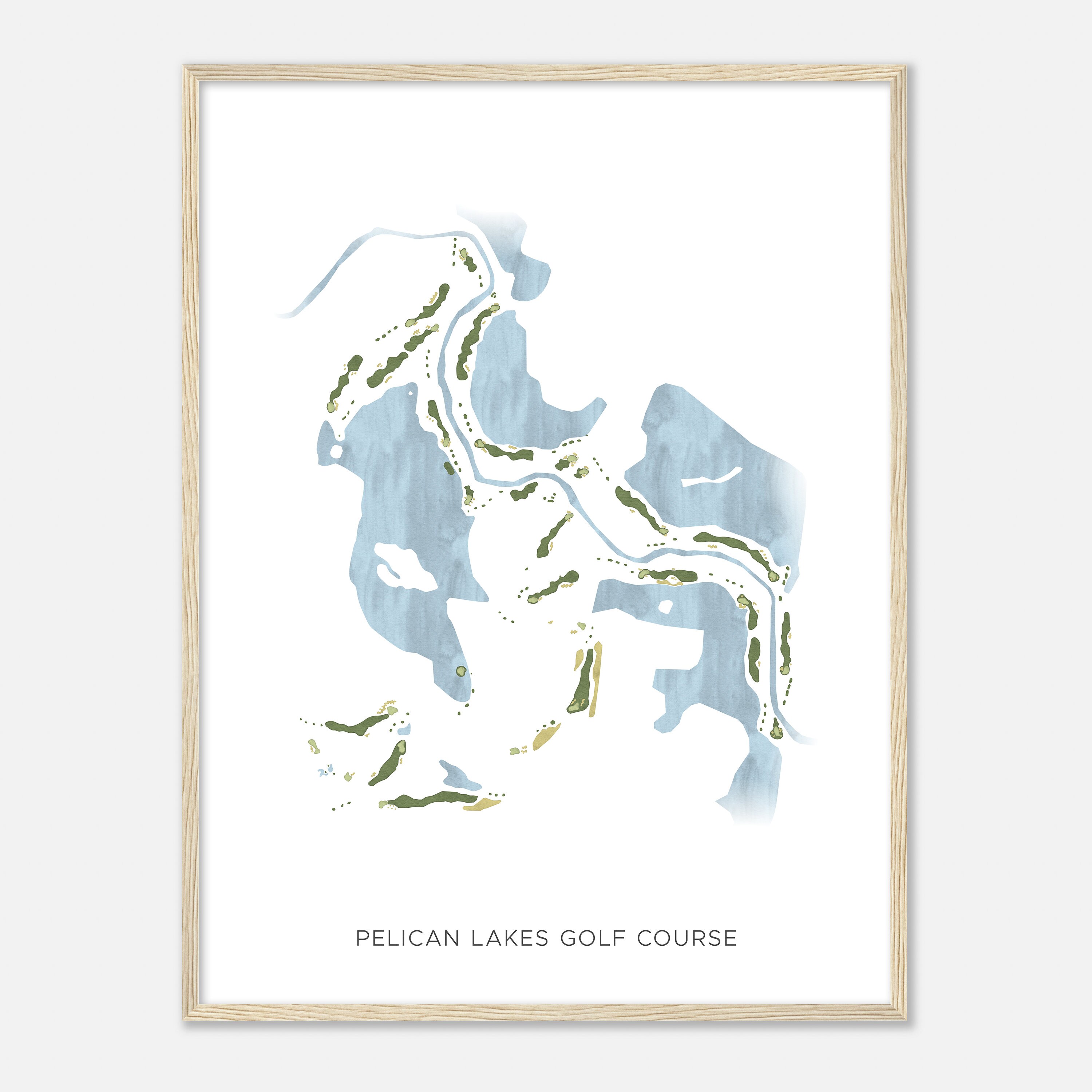 Pelican Lakes Golf Course, Colorado - Modern Watercolor Map | Golfer ...