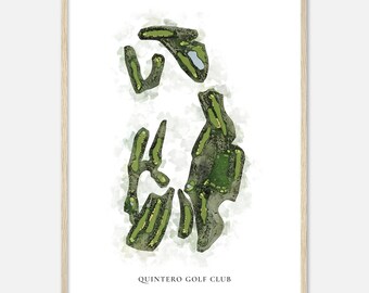 Raven Golf Club Phoenix, Arizona - Classic Watercolor Map | Golfer Gift ...