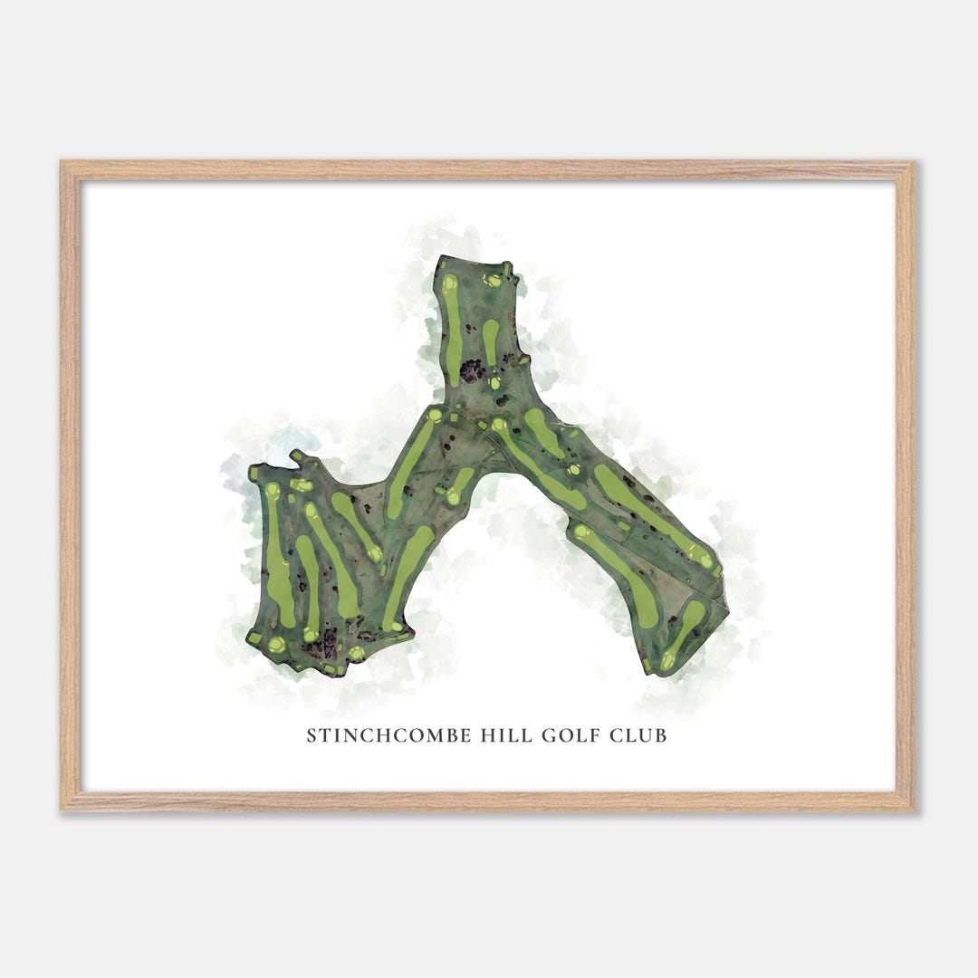 Stinchcombe Hill Golf Club, England - Classic Watercolor Map | Golfer ...