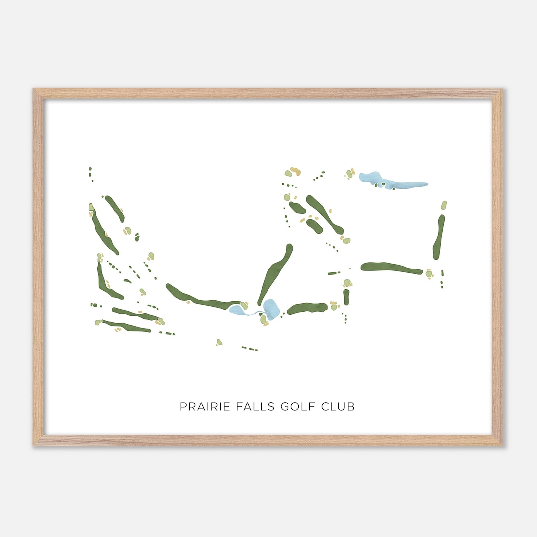 Prairie Falls Golf Club in Post Falls, Idaho - Modern Watercolor Map ...