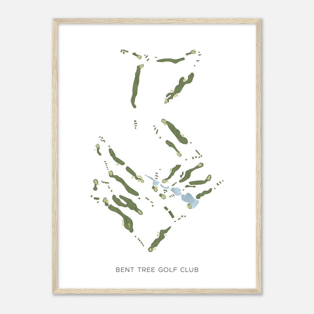 Bent Tree Golf Club, Iowa - Modern Watercolor Map | Golfer Gift, Golf ...