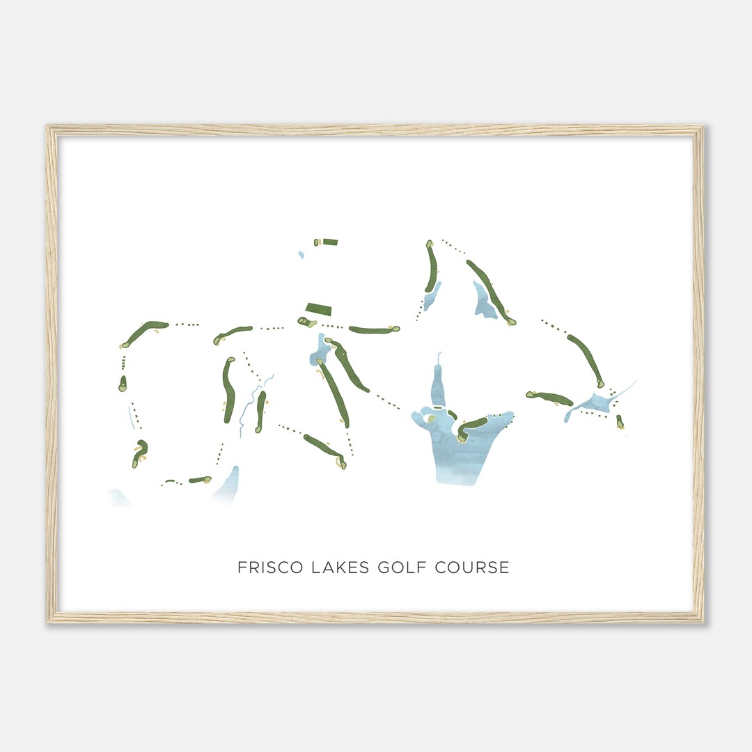 Frisco Lakes Golf Course, Texas - Modern Watercolor Map | Golfer Gift ...