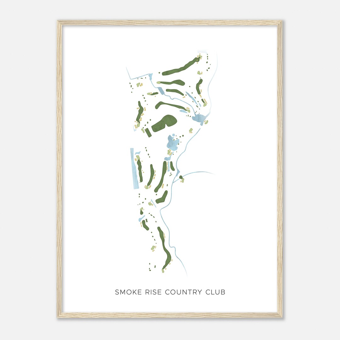 Smoke Rise Country Club, Georgia - Modern Watercolor Map | Golfer Gift ...