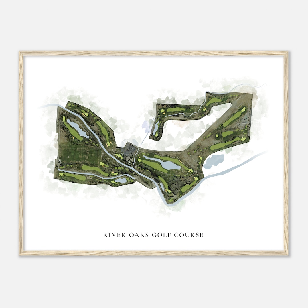 River Oaks Golf Course, Utah - Classic Watercolor Map | Golfer Gift ...