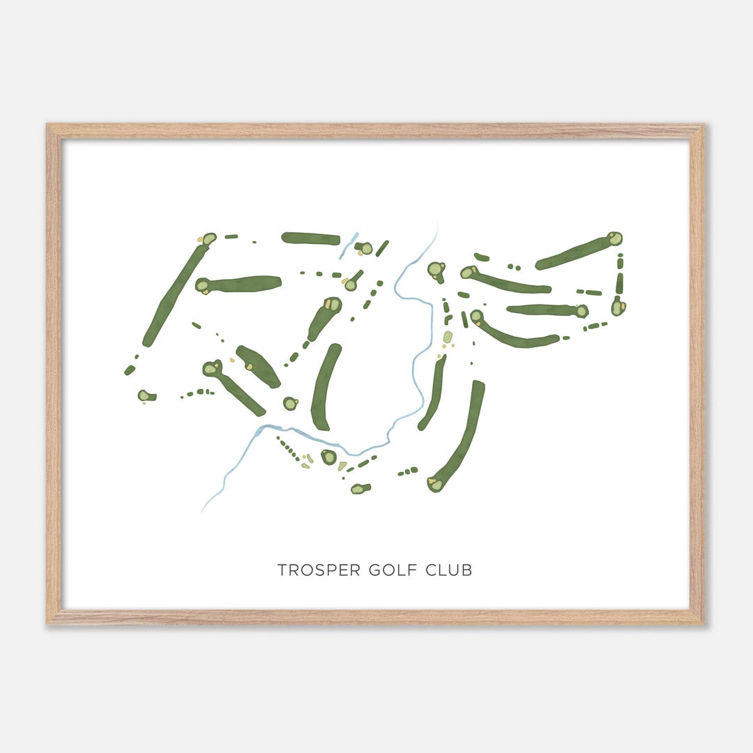 Trosper Golf Club in Oklahoma City, Oklahoma - Modern Watercolor Map ...