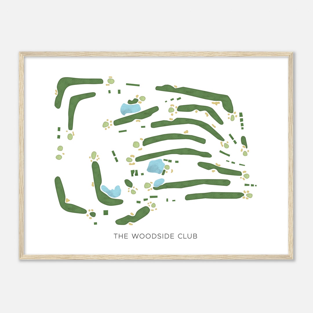 The Woodside Club, New York - Modern Watercolor Map | Golfer Gift, Golf ...
