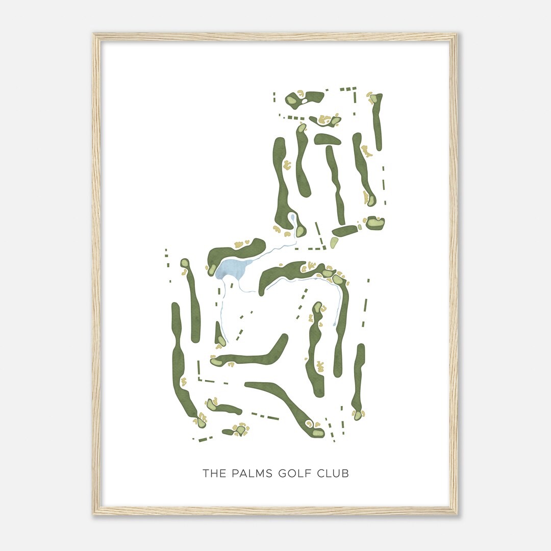 The Palms Golf Club, California - Modern Watercolor Map | Golfer Gift ...