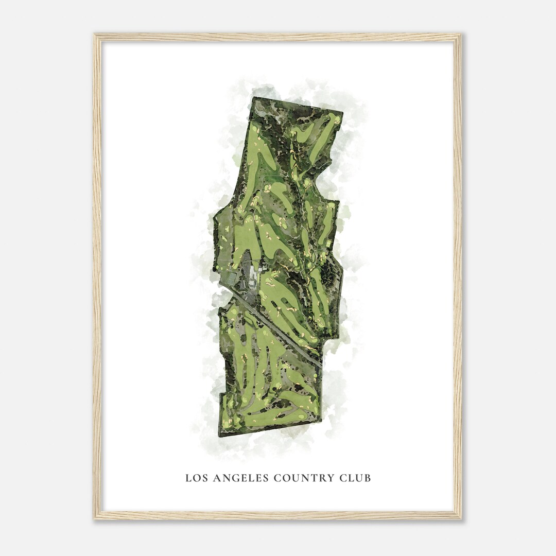 Los Angeles Country Club, California - Classic Watercolor Map | Golfer ...