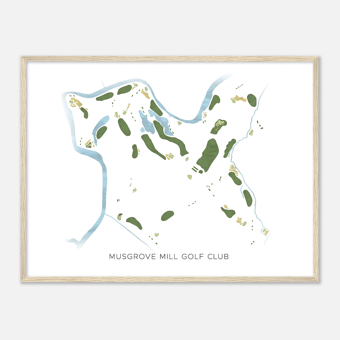 Musgrove Mill Golf Club, South Carolina - Modern Watercolor Map ...