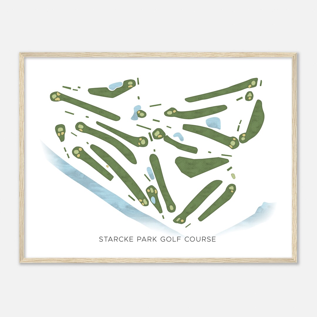Starcke Park Golf Course, Texas - Modern Watercolor Map | Golfer Gift ...