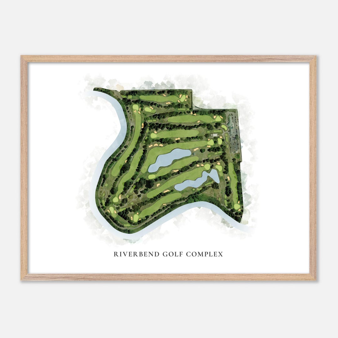 Riverbend Golf Complex in Kent, Washington - Classic Watercolor Map ...