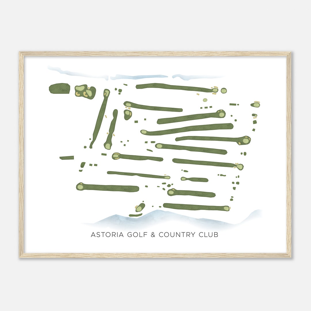 Astoria Golf & Country Club, Oregon - Modern Watercolor Map | Golfer ...