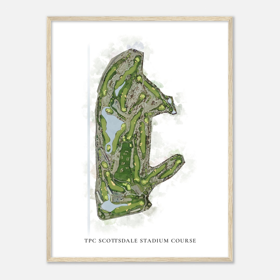 TPC Scottsdale Stadium Course, Arizona - Classic Watercolor Map ...