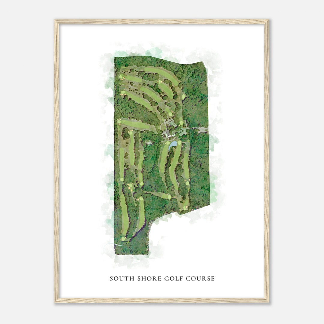 South Shore Golf Course, New York - Classic Watercolor Map | Golfer ...