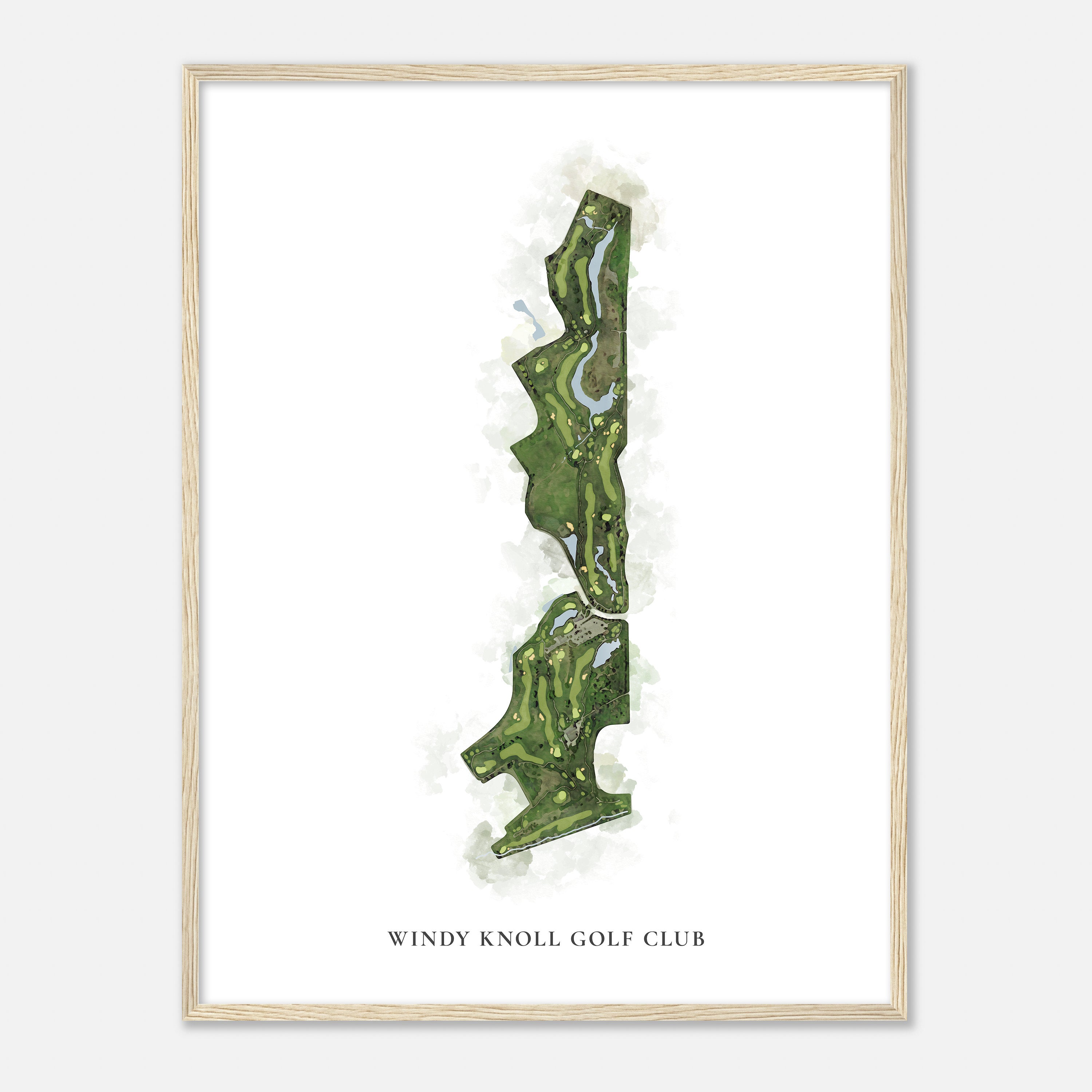 Windy Knoll Golf Club, Ohio - Classic Watercolor Map | Golfer Gift ...