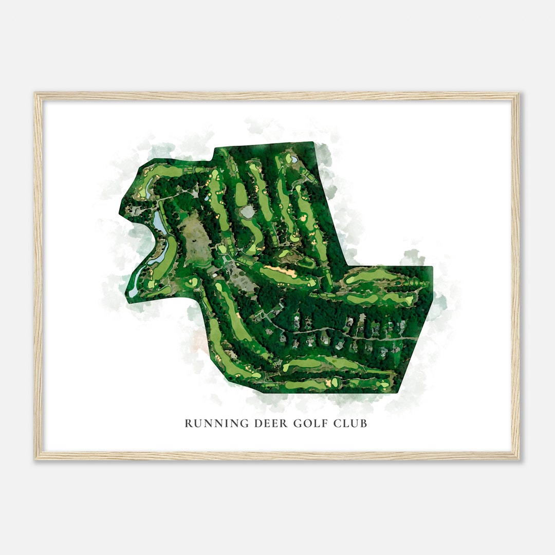 Running Deer Golf Club, New Jersey - Classic Watercolor Map | Golfer ...