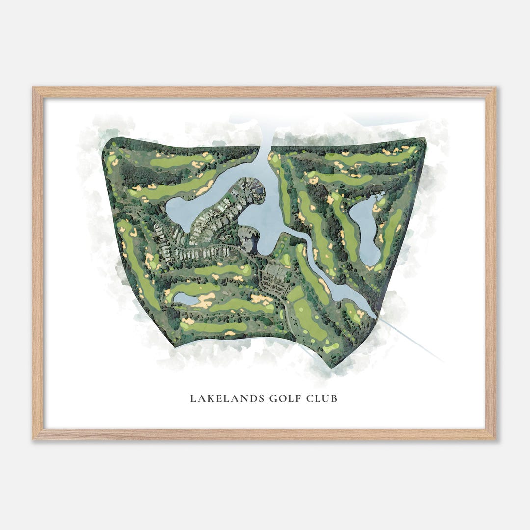 Lakelands Golf Club, Australia - Classic Watercolor Map | Golfer Gift ...