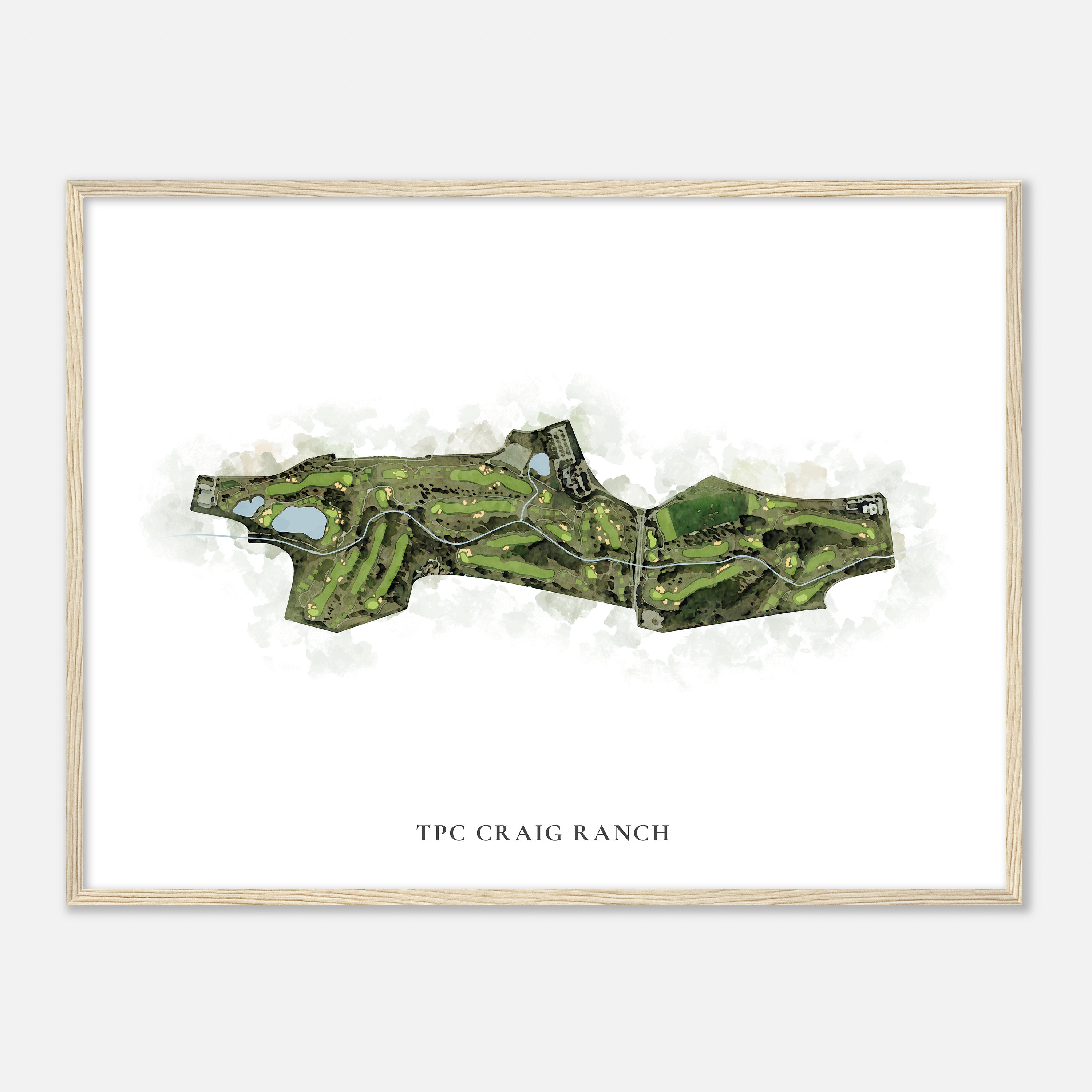 TPC Craig Ranch, Texas - Classic Watercolor Map | Golfer Gift, Golf ...