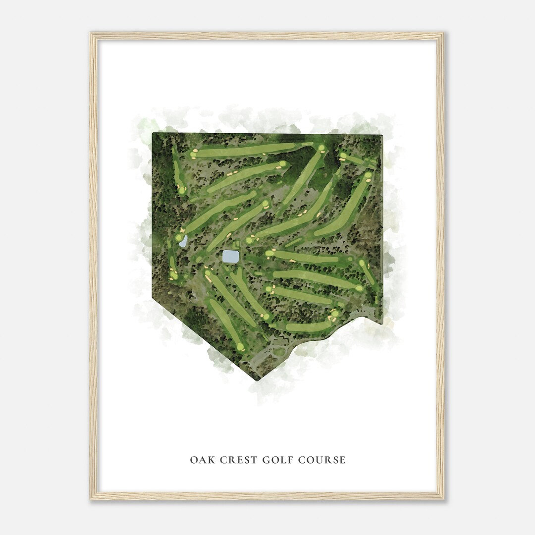 Oak Crest Golf Course, Michigan - Classic Watercolor Map | Golfer Gift ...