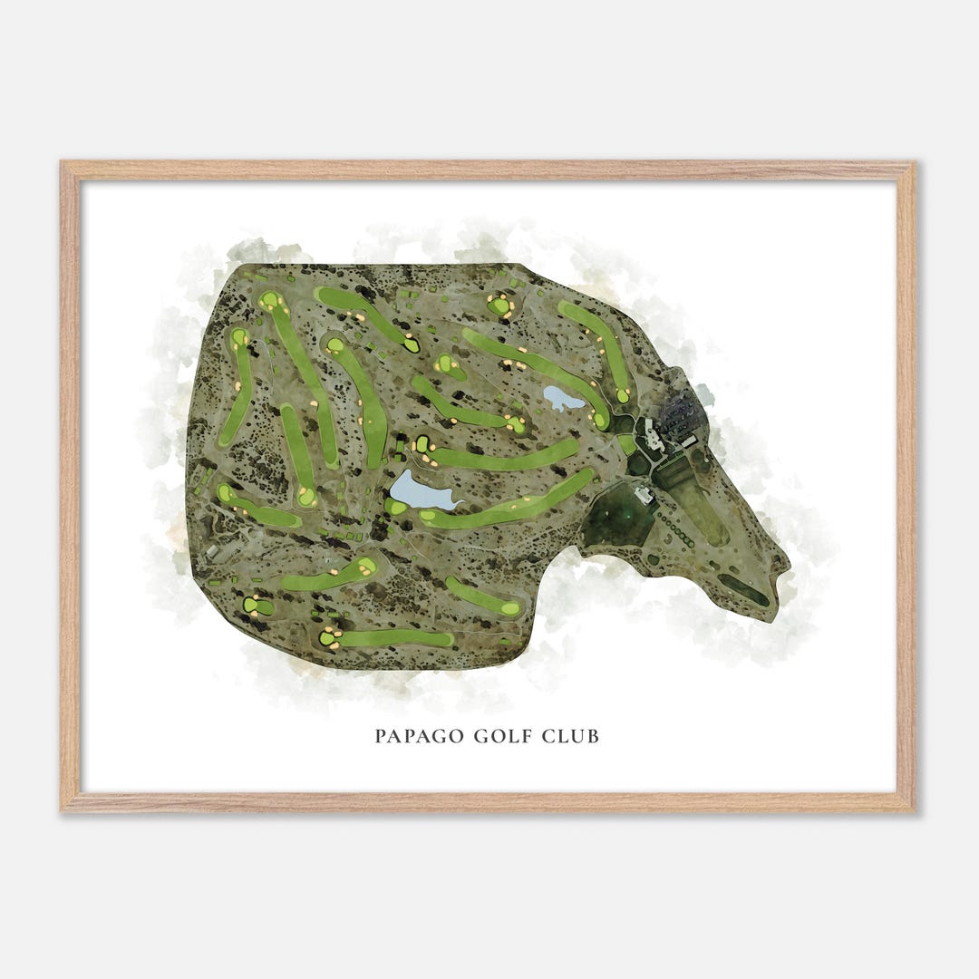 Papago Golf Club in Phoenix, Arizona - Classic Watercolor Map | Golfer ...